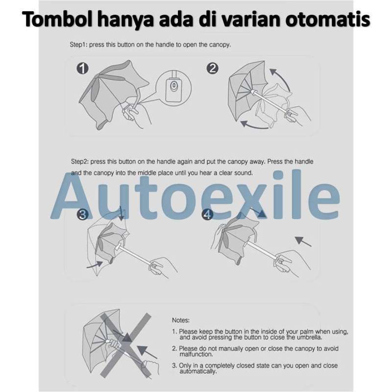 Jual Payung Hujan Lipat Manual / Otomatis Buka Tutup Ukuran Kecil 8 Jari Tulang Tabir Surya ...