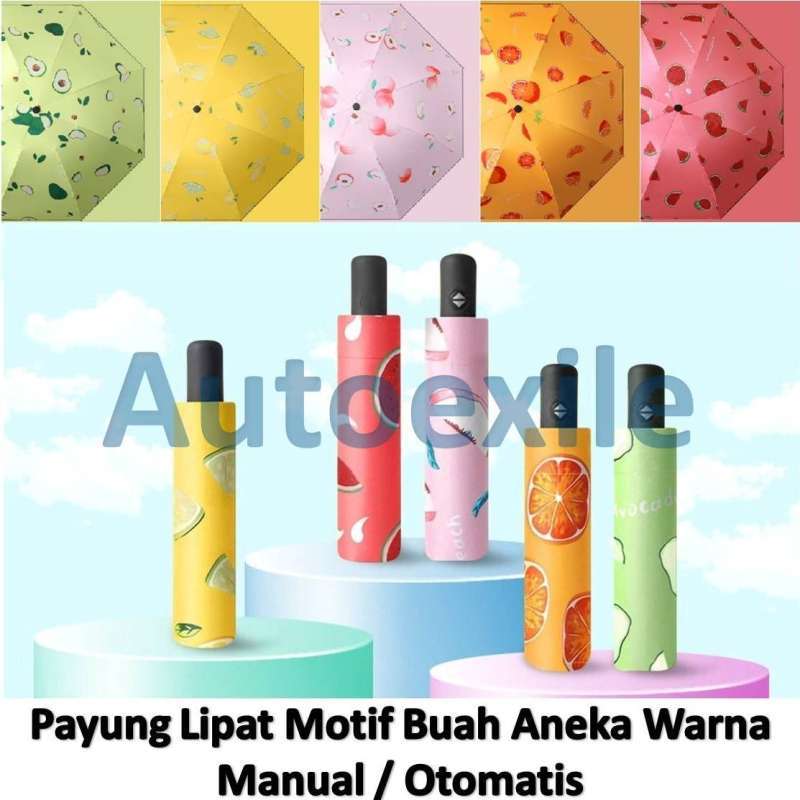 Jual Payung Hujan Lipat Manual / Otomatis Buka Tutup Ukuran Kecil 8 Jari Tulang Tabir Surya ...