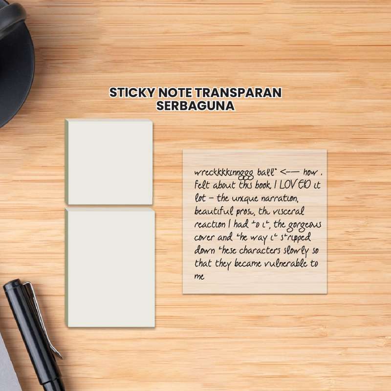 Promo OEM ONE-A87 Sticky Note Transparan Isi 50 Lembar Waterproof ...