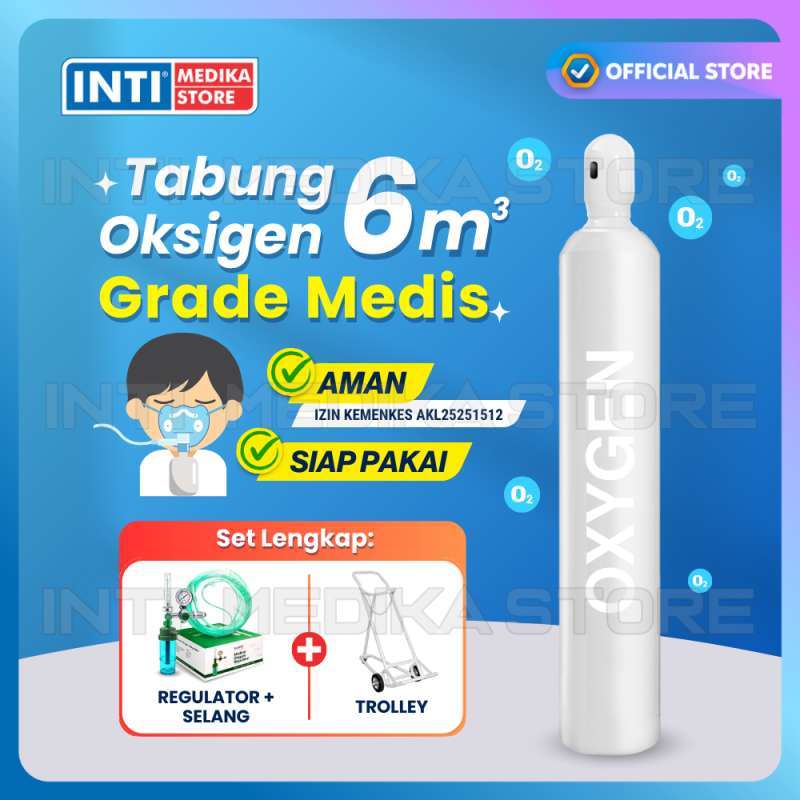 Promo Tabung Oksigen Set 6m3 (+ Trolley + Regulator ) | Tabung Oxygen Diskon 4% Di Seller Inti ...