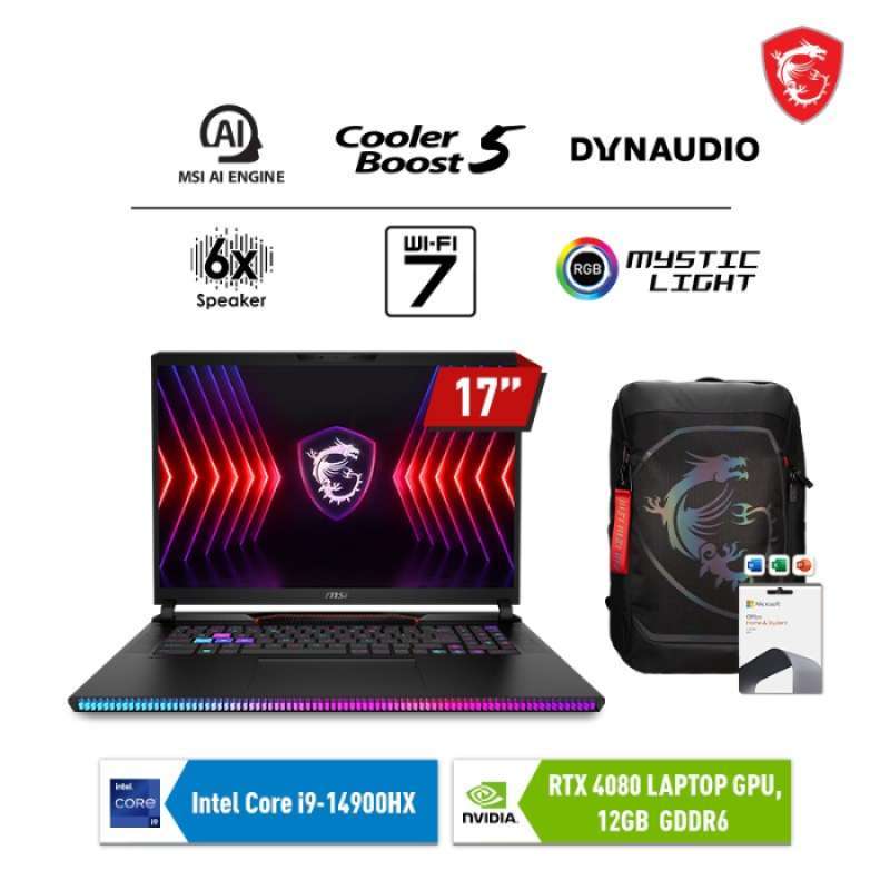 Promo Msi Raider Ge78 Hx 14vhg 499 Laptop Gaming [core I9 14900hx/32gb ...