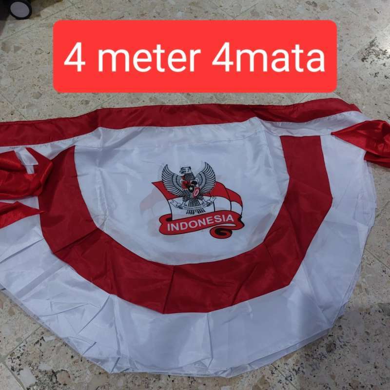 Jual Bendera Umbul Umbul Merah Putih Garuda 4 Meter Bergelombang Wave ...
