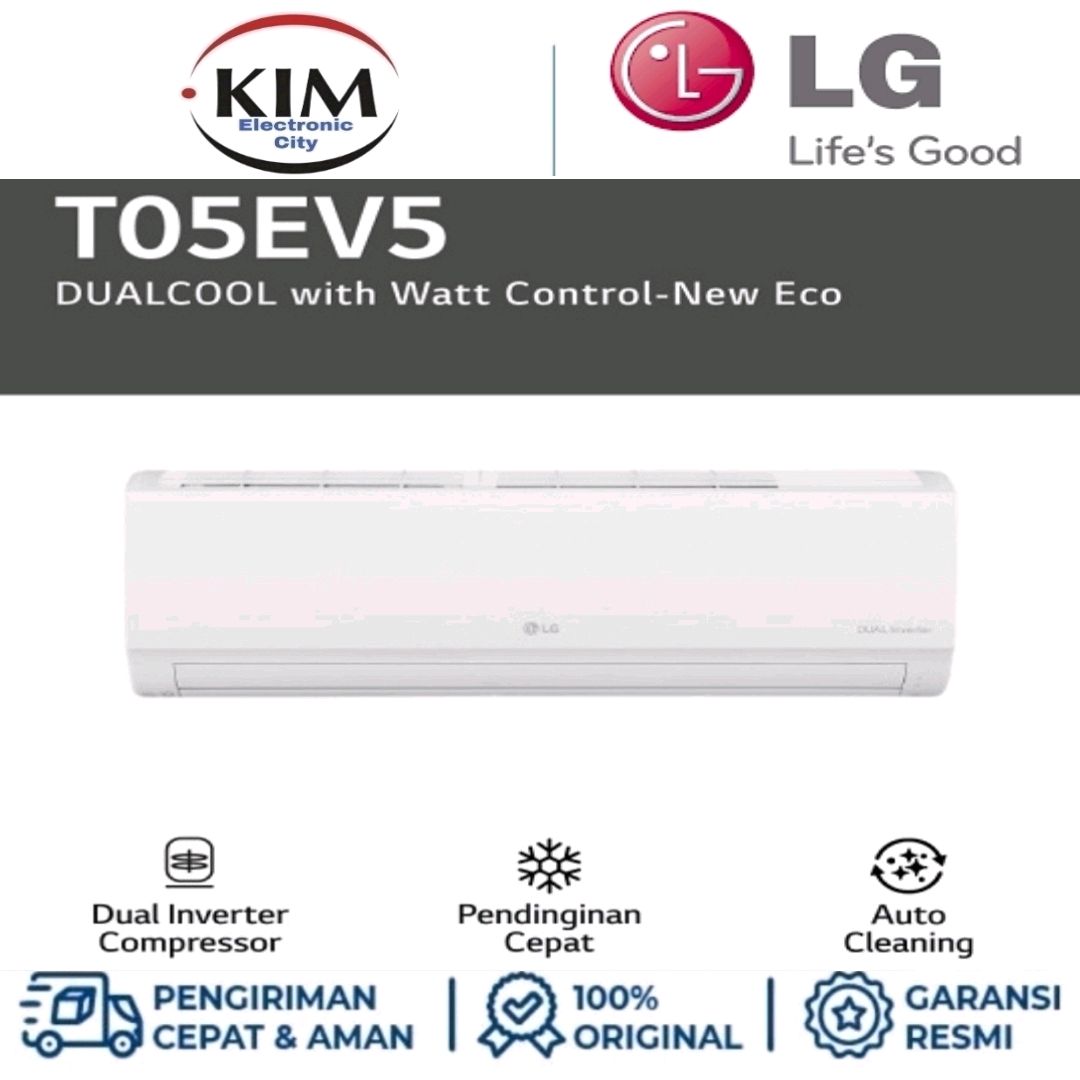 Jual AC LG 0.5 PK T05EV5 0.5 PK GOLDFIN DUAL INVERTER DUAL COOL R32 ...