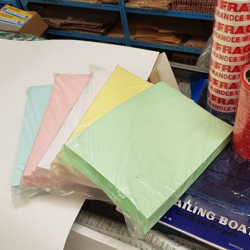 Jual Kertas Doorslag F4 Merah Hijau Kuning Biru Putih 21,5x33cm - 1 ...