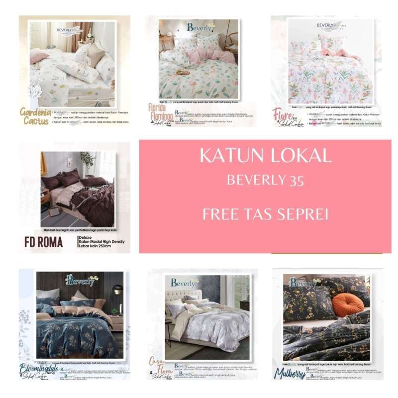 Jual (free Tas Seprei) Seprei Katun Lokal Beverly 35 Motif Mewah ...