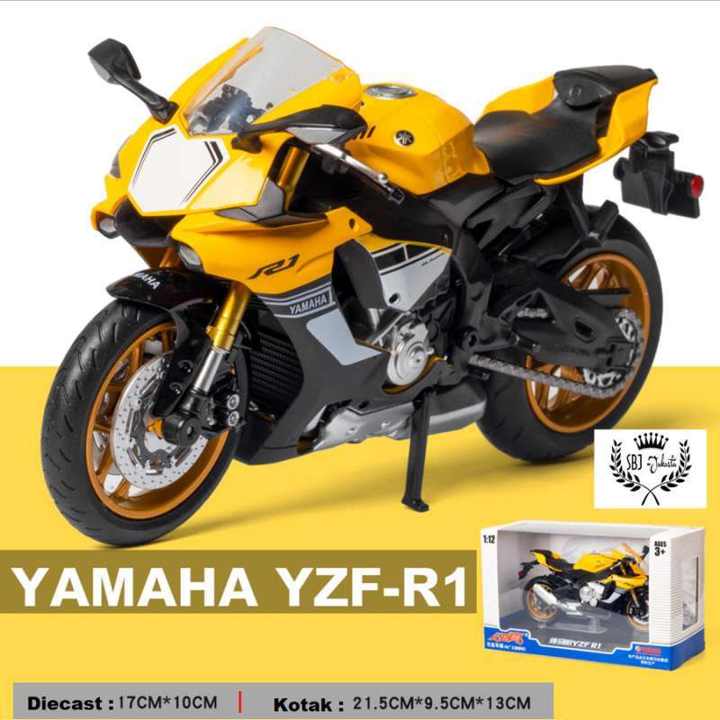 Jual Diecast Miniatur Sepeda Motor Superbike Yamaha Yzf R1 Skala 1:12 ...