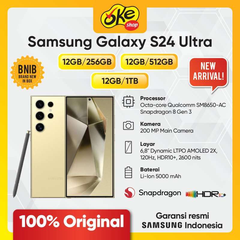 Jual Samsung Galaxy S24 Ultra 12/512gb Handphone Ai, Smartphone, S Pen ...