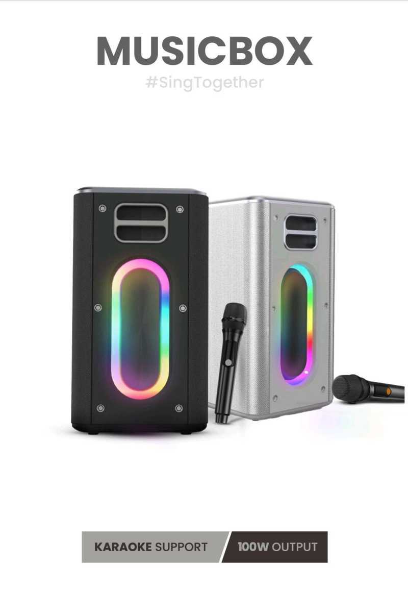 Promo Music Box Portable Bluetooth Speaker 100w Karaoke Support Rgb ...