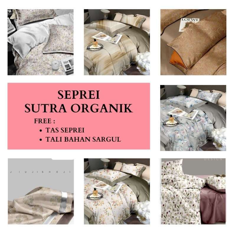 Jual (FREE TAS SEPREI) Seprei Sutra Organik 100s 145 Super Cantik dan ...