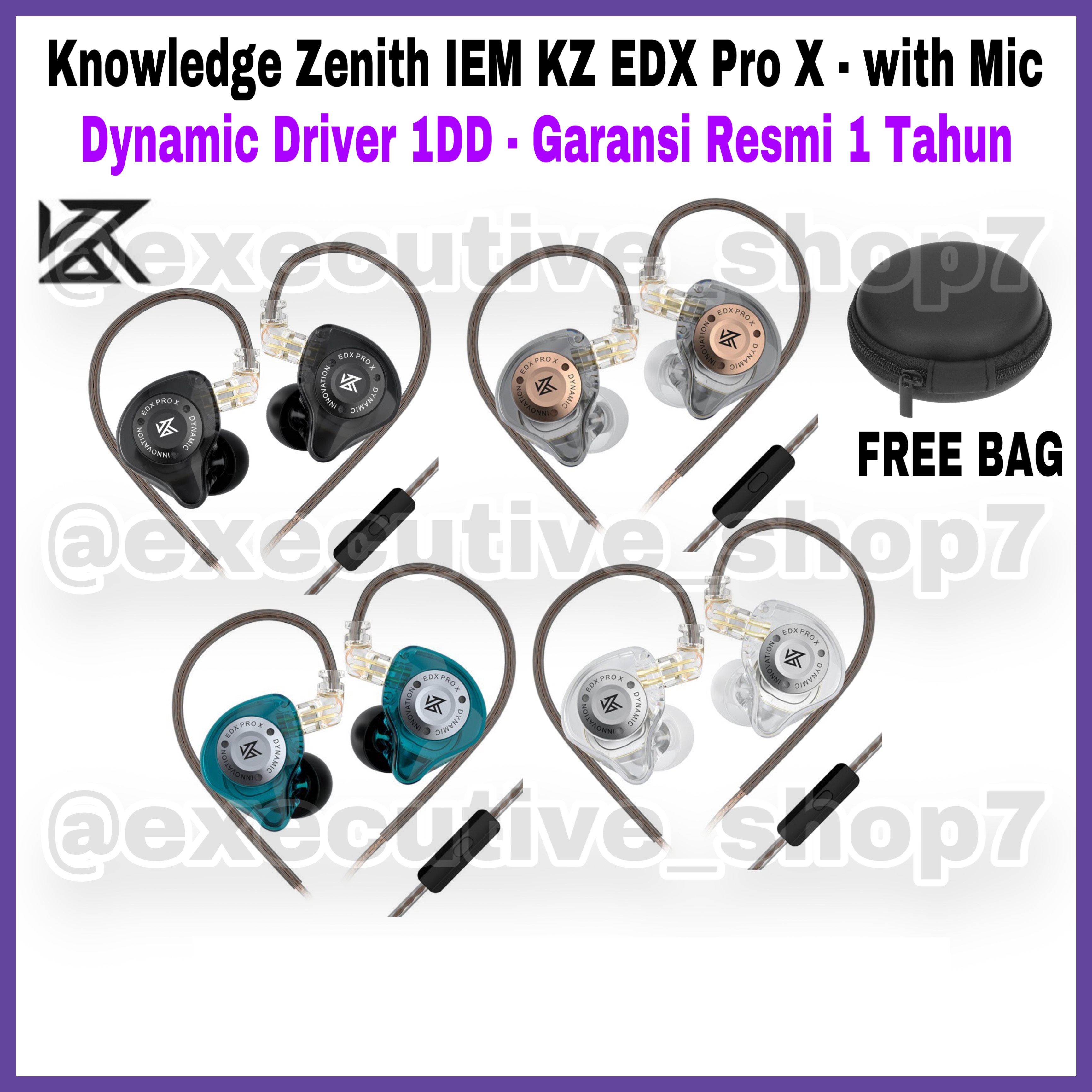 Jual Knowledge Zenith Iem Kz Edx Pro X - With Mic - Dynamic Driver Idd ...