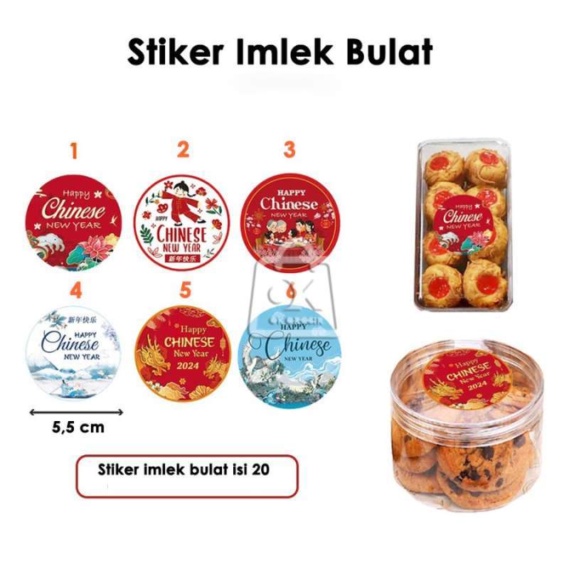 Promo Sticker Imlek Bulat Master / Stiker Kado Toples (isi 20) - Imlek ...