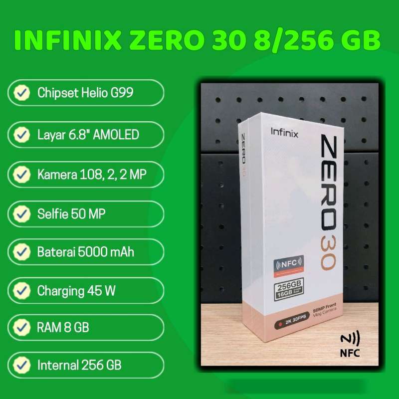 Jual Infinix Zero 30 8/256GB - Baru - Garansi Resmi Infinix - Green di ...