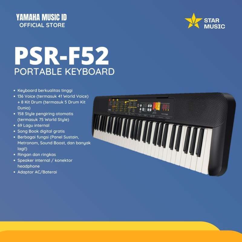 Promo Yamaha Psr F52 Portable Keyboard Diskon 9% Di Seller Star Music Official Store - Star ...
