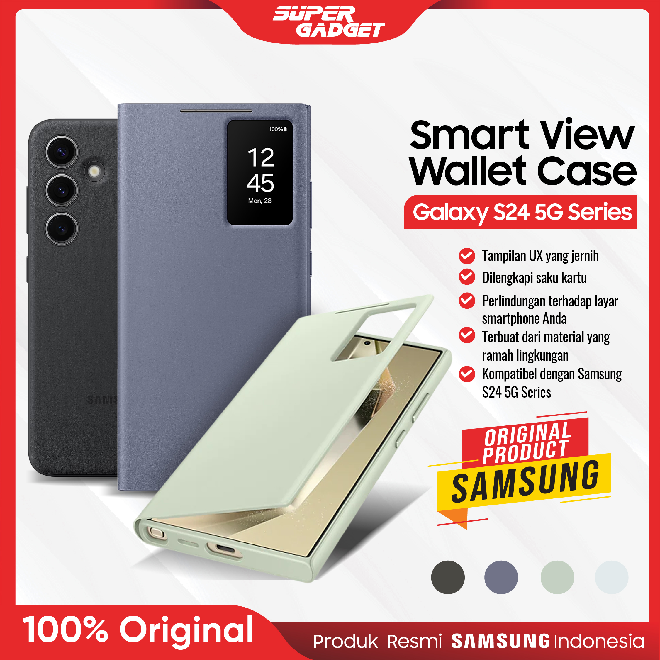 Jual Casing Samsung Galaxy S24 Ultra S24+ Plus Cover Smart View Wallet Case di Seller Super ...