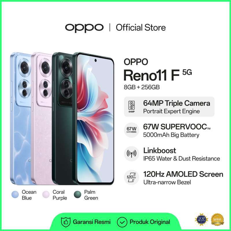 Promo Oppo Reno11 F 5g 8gb/256gb [64mp Ultra-clear Triple Camera, 67w Supervooc Flash Charge ...