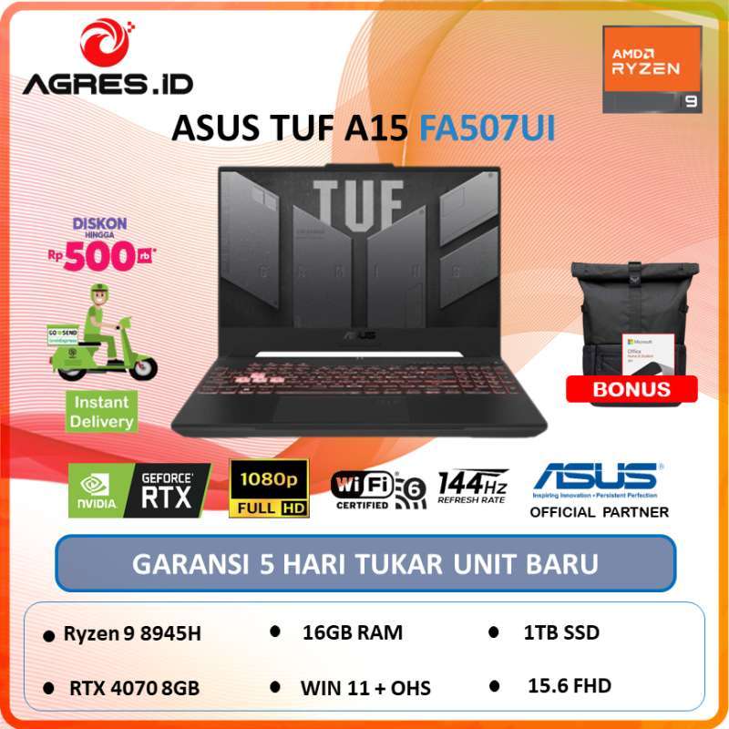 Promo Asus Tuf A15 Fa507ui Rtx4070 8gb - Ryzen 9 8945h 16gb 1tb 15.6fhd ...