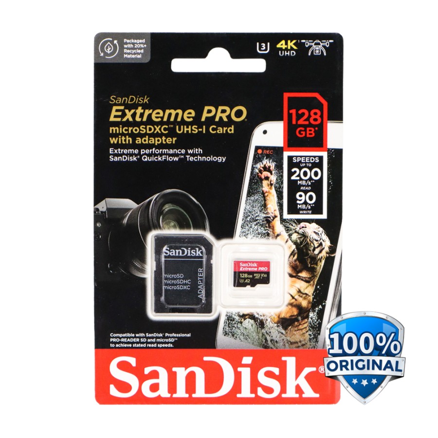 Promo Sandisk Extreme Pro Microsd, 200mb/s R, 90mb/s W, 128gb, Sd ...