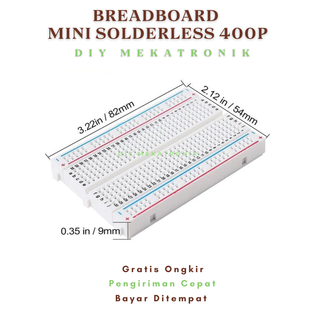 Promo Breadboard 400P Mini Solderless 400 Point Experiment Prototype ...