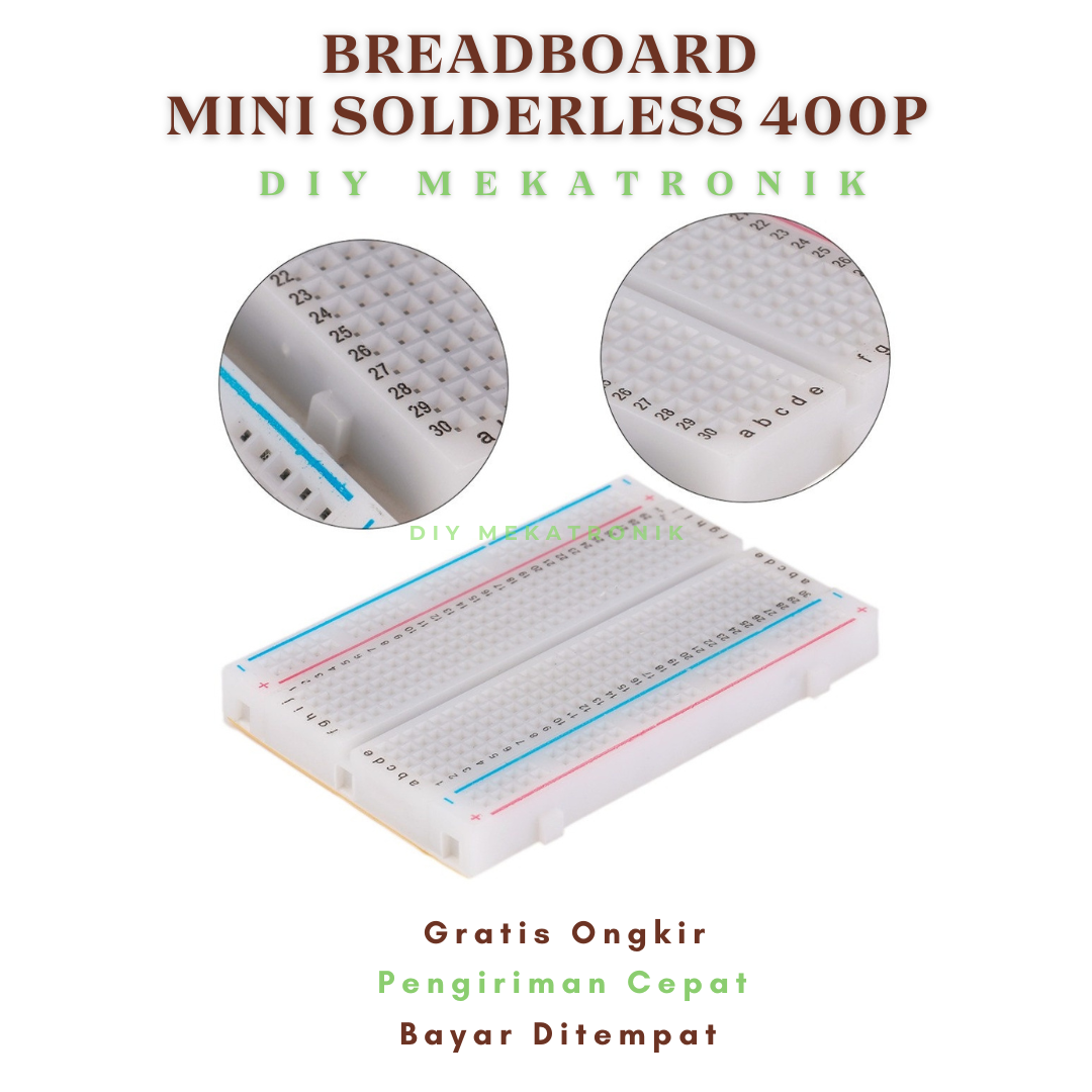 Promo Breadboard 400P Mini Solderless 400 Point Experiment Prototype Arduino Diskon 3% di Seller ...