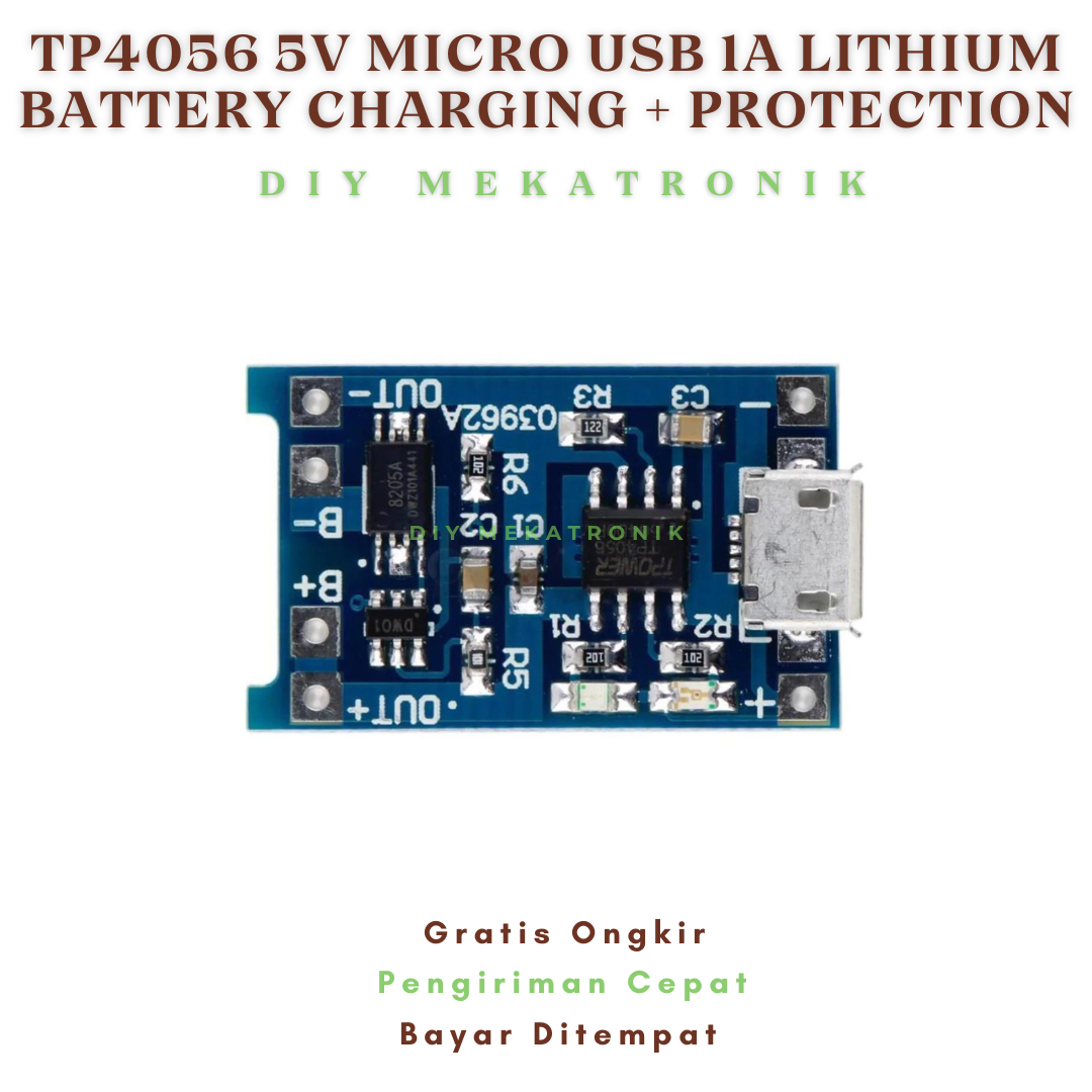 Promo Tp4056 Micro Usb 5v 1a Charger Baterai Lithium + Protection Modul ...