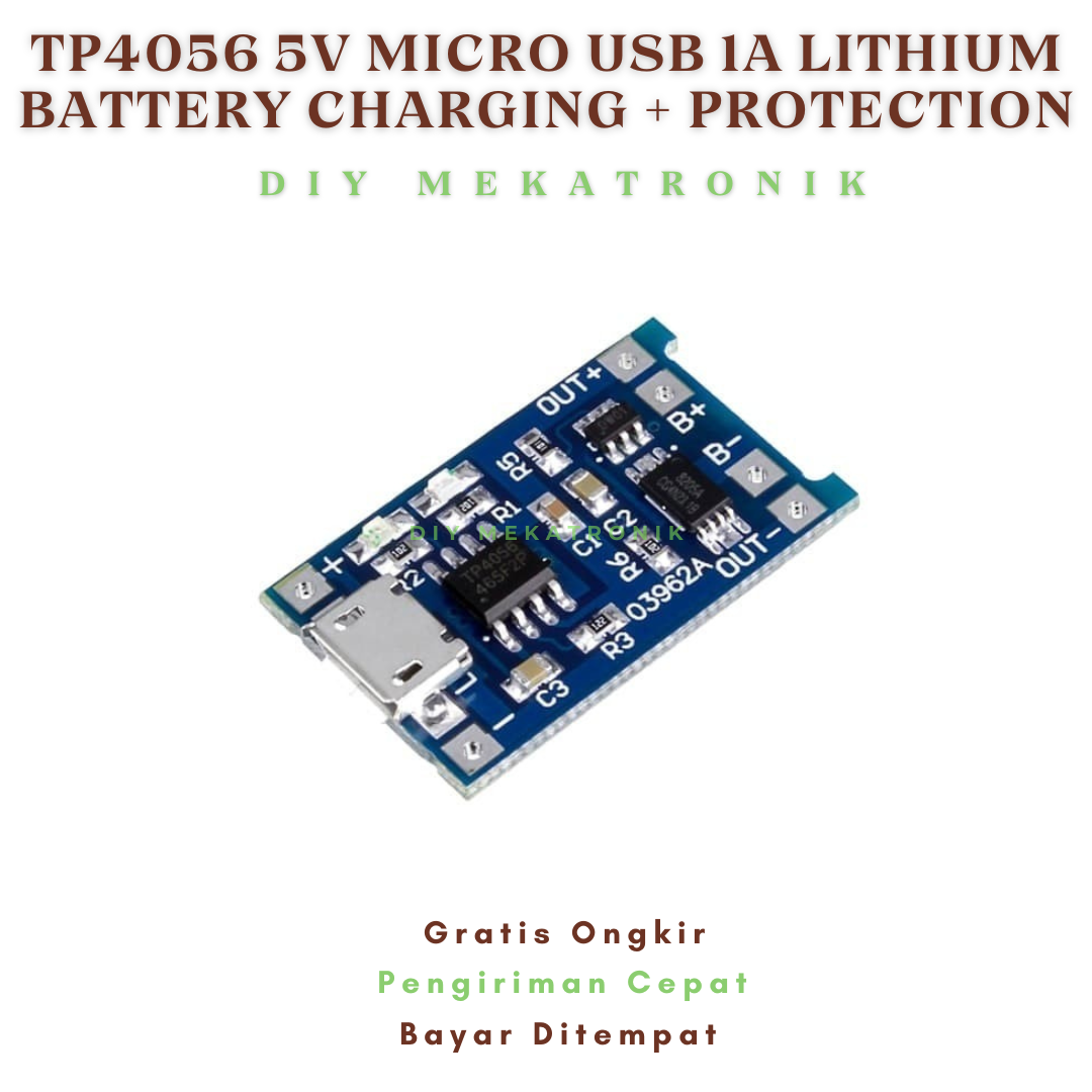 Promo Tp4056 Micro Usb 5v 1a Charger Baterai Lithium + Protection Modul ...