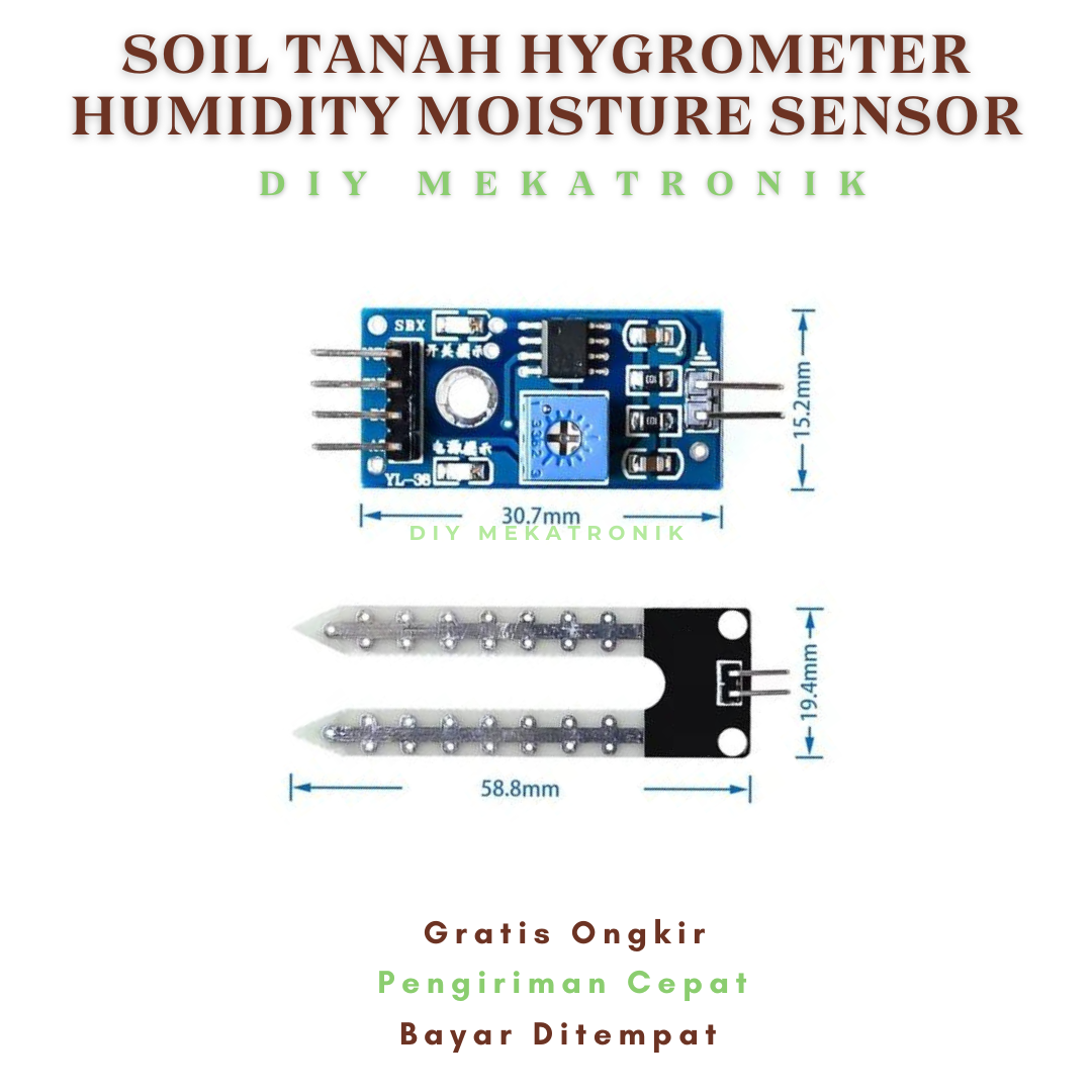 Promo Sensor Tanah Hygrometer Humidity Moisture Modul For Arduino Uno ...