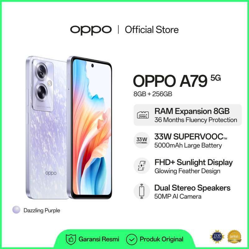 Jual Oppo A79 5g Nfc 8gb/256gb [5000 Mah Battery, 33w Supervooc, 50mp Ai Camera, Dual Stereo ...