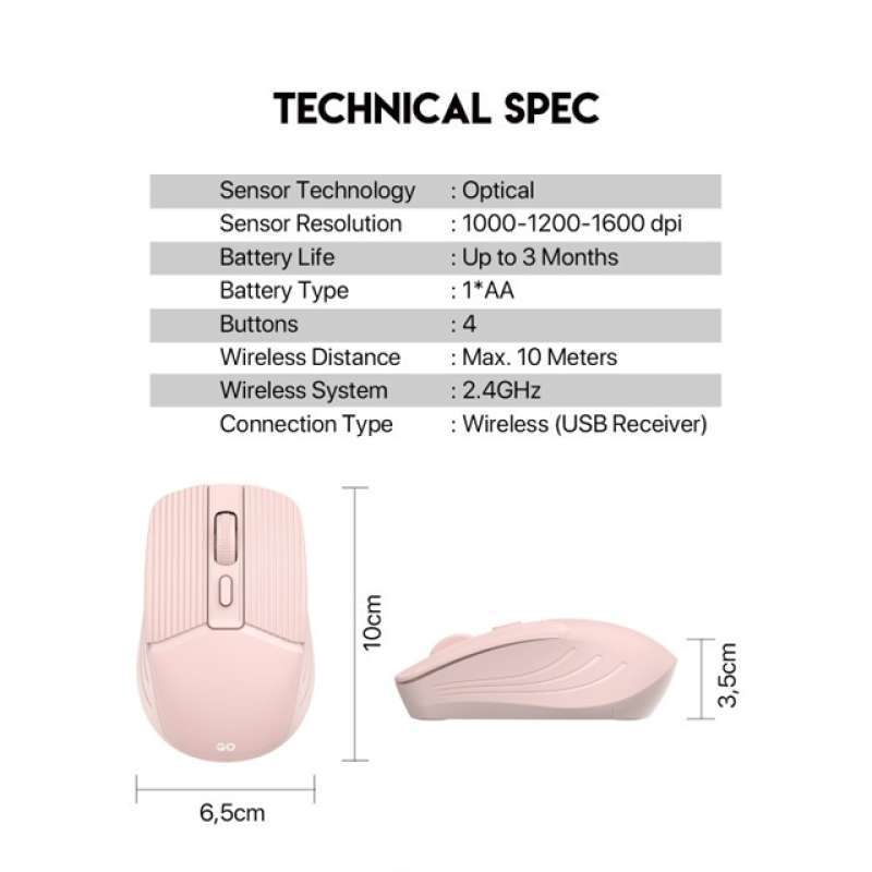 Jual Fantech Mouse Wireless Office GO W605 - Beige di Seller PT. Primajaya Multi Technology ...