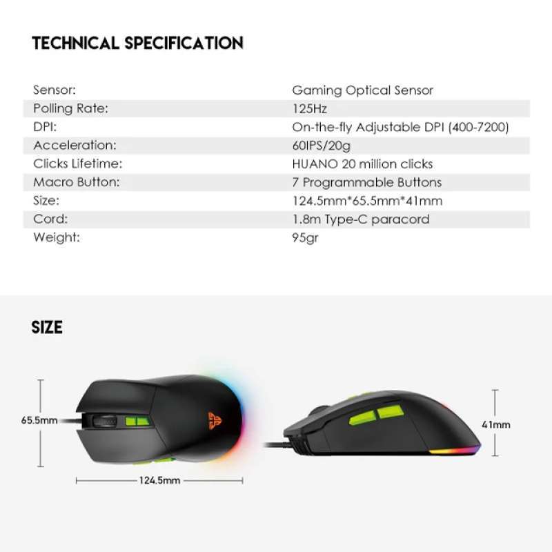 Jual Fantech Mouse PHANTOM II VX6 Macro RGB Gaming di Seller PT ...