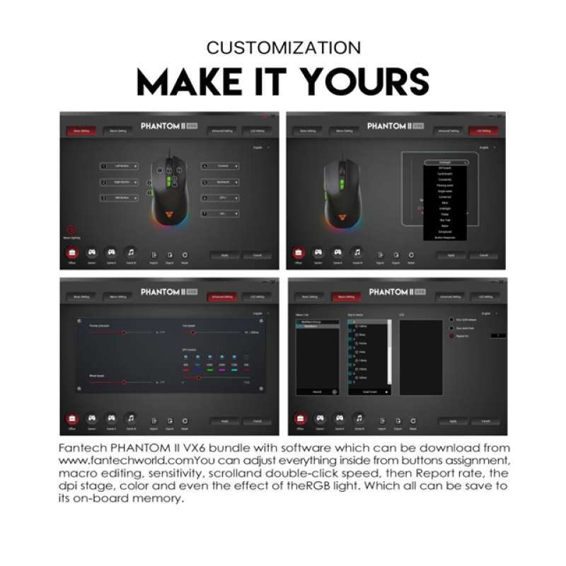 Jual Fantech Mouse PHANTOM II VX6 Macro RGB Gaming di Seller PT ...
