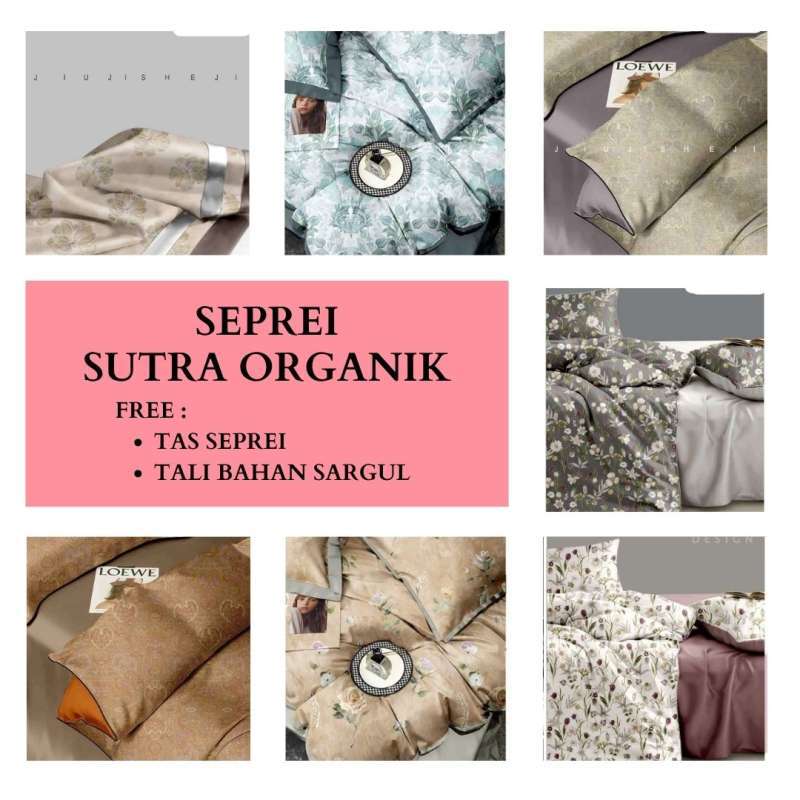 Jual (FREE TAS SEPREI) Seprei Sutra Organik 100s 137 Super Cantik dan ...