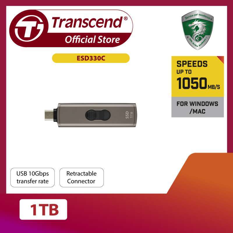 Promo Transcend External Ssd Esd330c [usb Type-c Only] - 1tb Diskon 4% ...