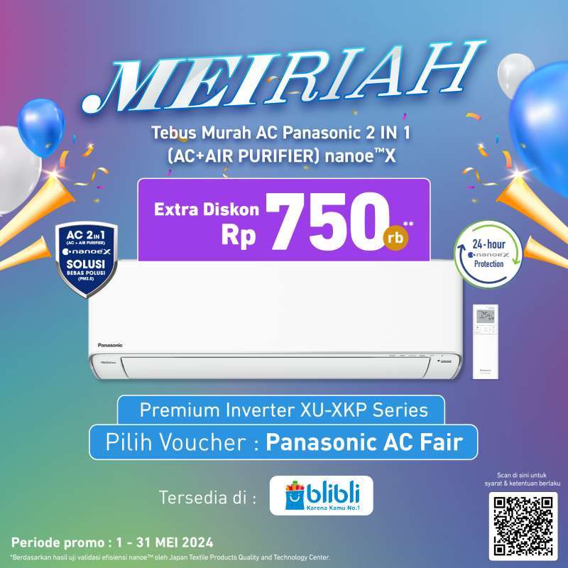 Promo Panasonic Cs/cu-xu13xkp Ac Inverter + Nanoe-x + Wlan Built In [1.5 Pk] Diskon 28% Di ...