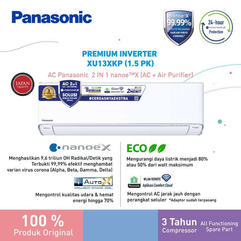 Promo Panasonic Cs/cu-xu13xkp Ac Inverter + Nanoe-x + Wlan Built In [1.5 Pk] Diskon 28% Di ...