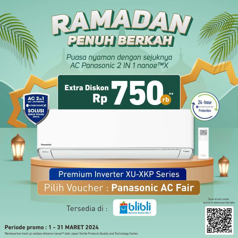 Promo Panasonic Cs/cu-xu13xkp Ac Inverter + Nanoe-x + Wlan Built In [1.5 Pk] Diskon 28% Di ...