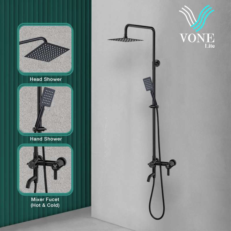 Jual Vone Lite Shower Tiang Pancuran Mandi Set Keran Panas Dingin ...