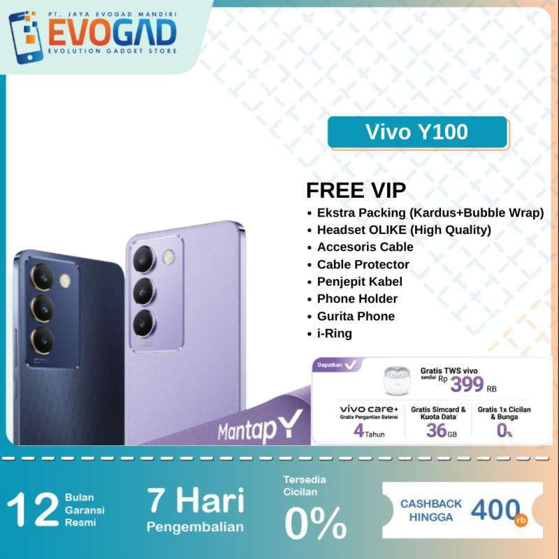 Promo Vivo Y100 5g Nfc 8/256 Gb Snapdragon 4 Gen 2 5g Garansi Resmi ...