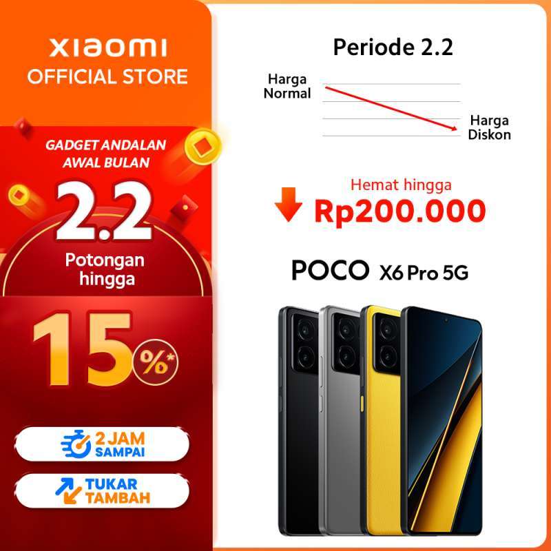 Jual Official POCO X6 Pro 5G | Dimensity 8300-Ultra 120Hz FIow AMOLED ...