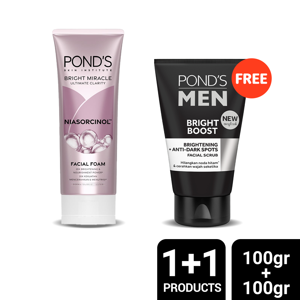 Jual Pond's Men Bright Boost Facial Wash [100 g] Free Ponds Bright ...