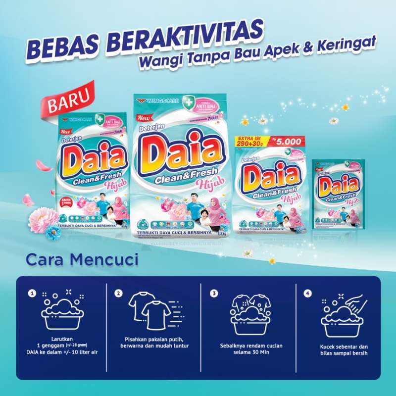 Promo Daia Deterjen Bubuk + Softener Wangi Violet Kemasan Jumbo 4 Kg ...