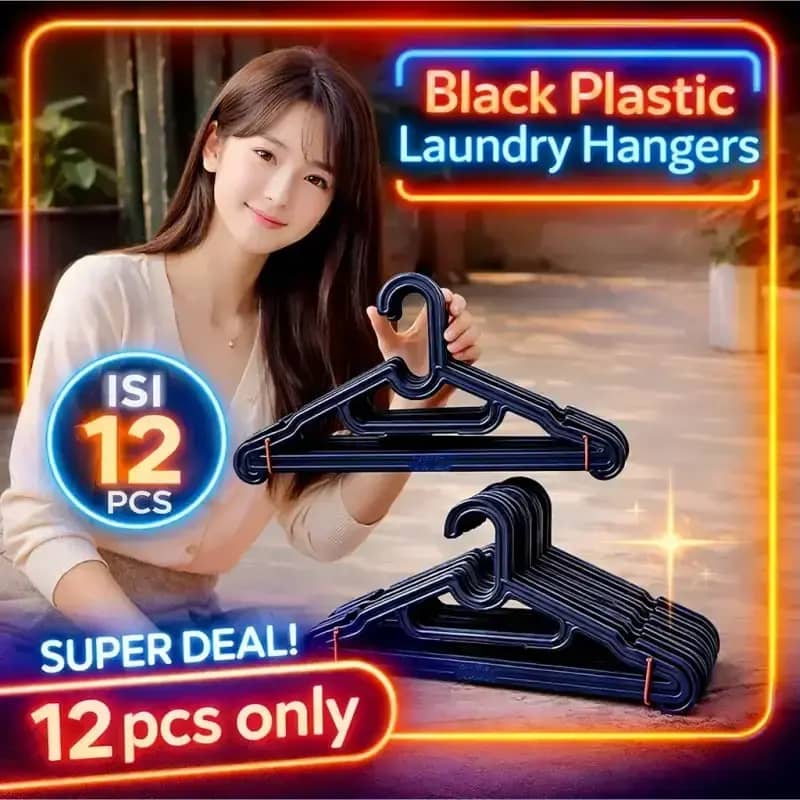 Jual Hanger Baju Dewasa Hitam 1 Lusin 💯 Harga Murah & Kualitas Terbaik ...