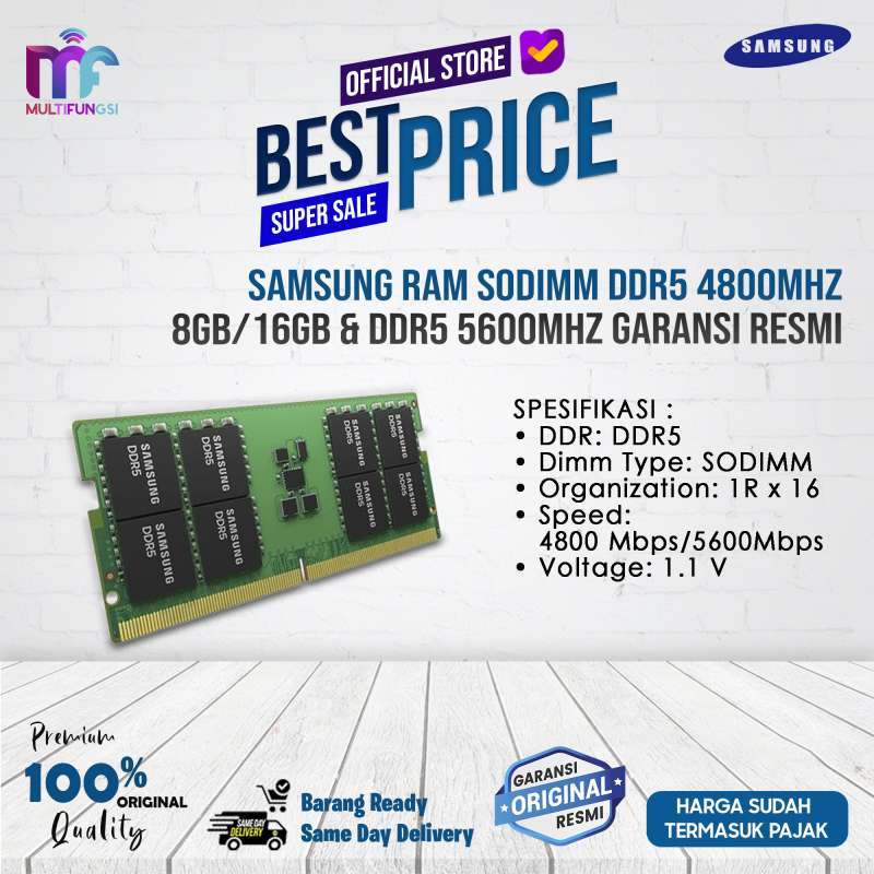 Jual Samsung RAM Sodimm DDR5 4800MHz 8GB/16GB & DDR5 5600MHz Garansi ...