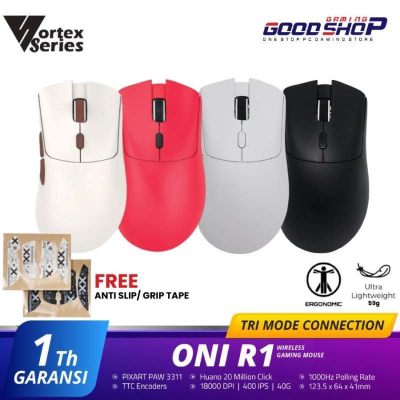 Promo Vortexseries Oni R1 Lightweight Ergonomic Wireless Gaming Mouse ...