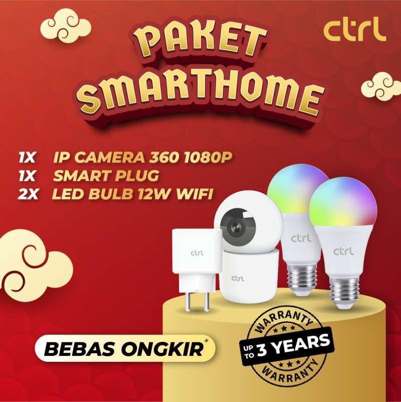 Promo CTRL Paket Hemat Smart Home IP Cam PTZ - Smart Plug - LED Bulb Diskon 53% di Seller CTRL ...