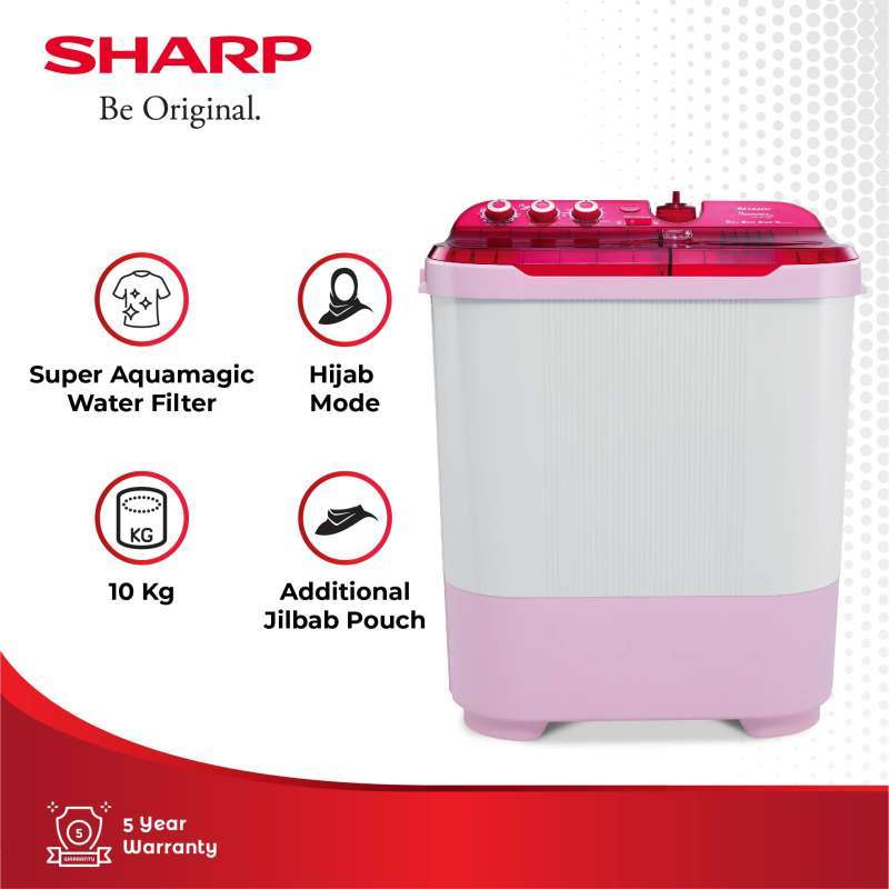 Promo Sharp Es-t1270sj-pk Mesin Cuci [10 Kg] Diskon 50% Di Seller Sharp ...