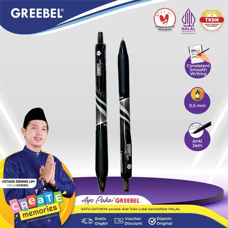 Jual GREEBEL GEL PEN GP-505 ORNATE 0.5 /Pen/Pulpen/gel pen utk atk kantor kerja kuliah anak - 1 ...