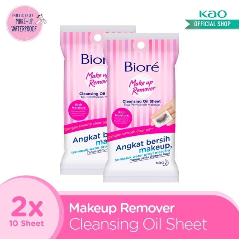 Promo Biore Make Up Remover Cleansing Oil Sheet [10 Lembar] - Twin Pack ...