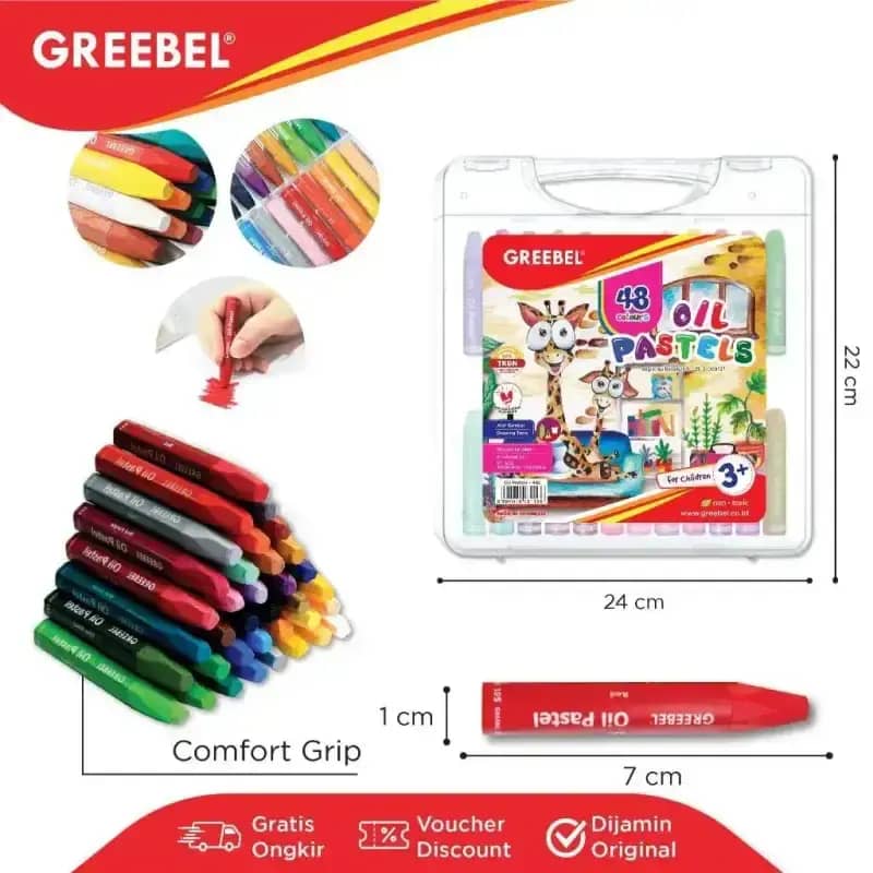 Jual Greebel Crayon Krayon Oil Pastel 48 Warna / Kids Oil Pastel Di ...