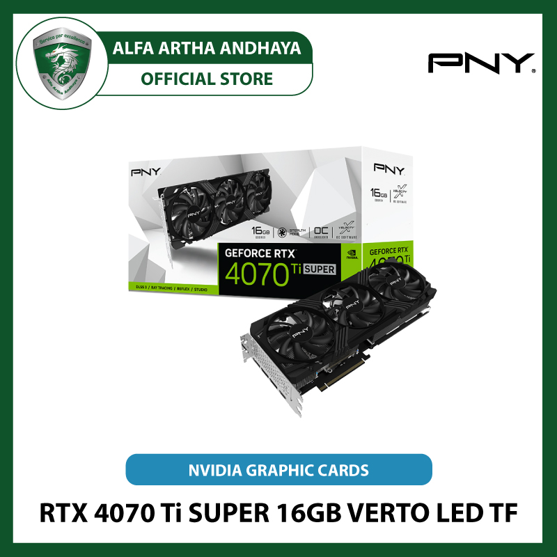Jual PNY GeForce RTX 4070 Ti SUPER 16GB VERTO LED TF di Seller Alfa ...