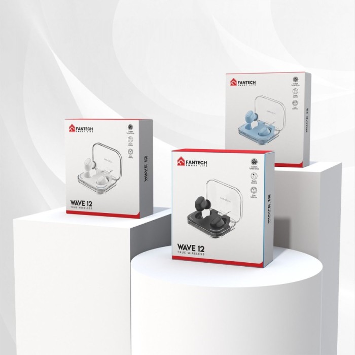 Jual Fantech Tws Bluetooth Wireless Wave 12 Tw12 Built-in Microphone ...